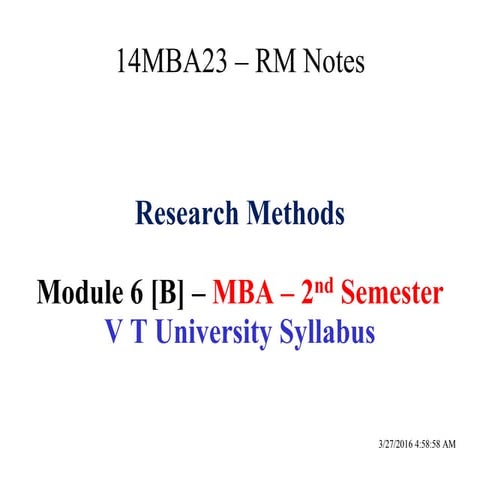 Research methods module 6 [b] pdf | PDF