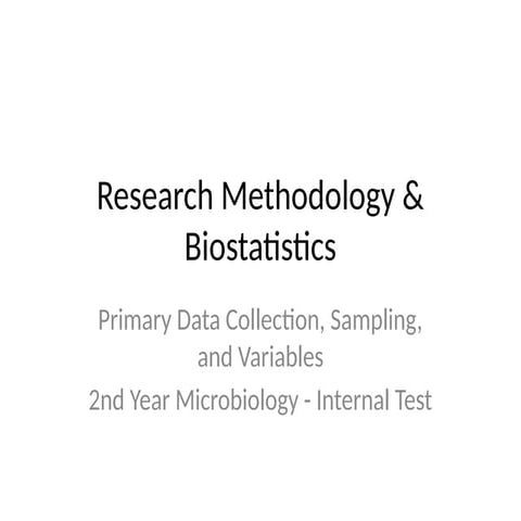 Research Methodology, Sampling and Variables | PPTX