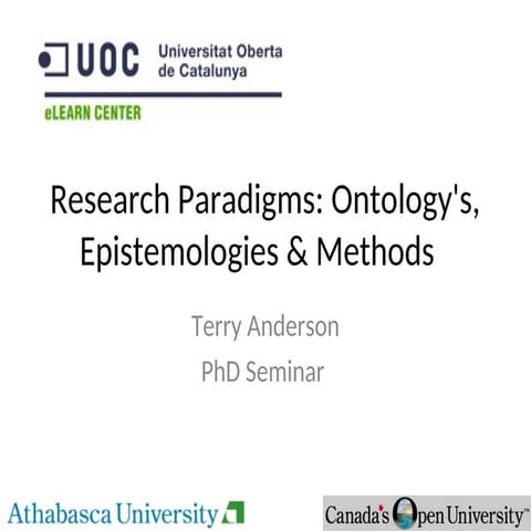 research-paradigms (Advanced Research Methods)-3 | PPT