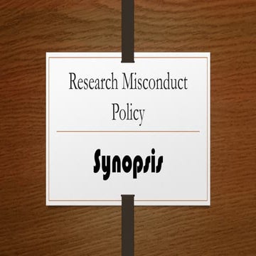 Research Misconduct Policy - Morgan University | PPTX