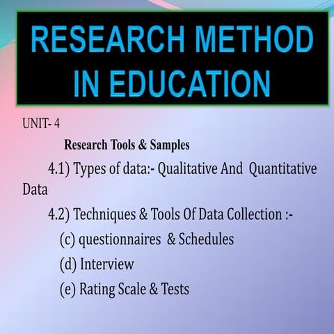 Research method in education | PPTX