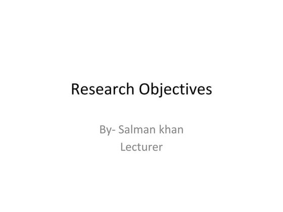 Writing research objectives | PPSX