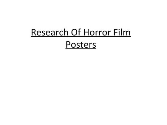 Codes and conventions of horror movie posters & psychological horror ...