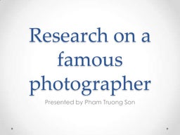 Experimental photography artist_research | PPT