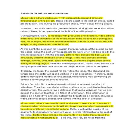 Subject matter research conclusion | DOC