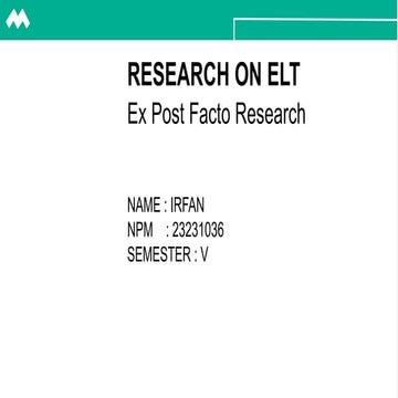 EX POST FACTO RESEARCH | PPT
