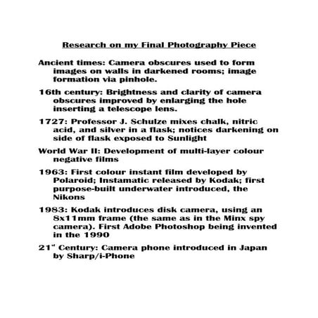 Research on my final photography piece | ODT