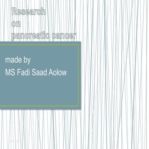 Research on pancreatic cancer | PPTX