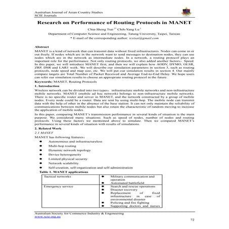 Research On Performance Of Routing Protocols In Manet Pdf Computer