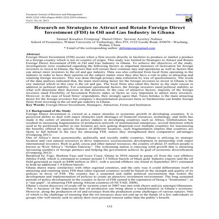 Research on strategies to attract and retain foreign direct investment ...