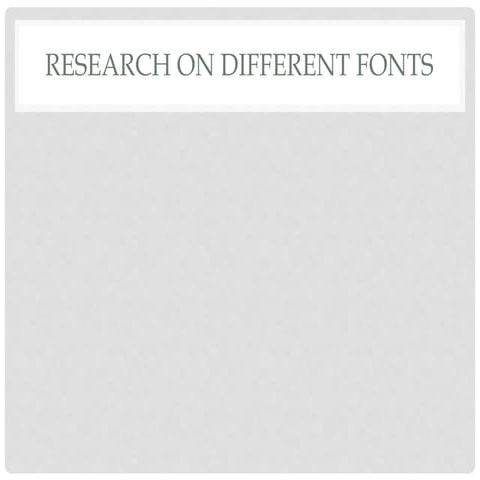 Research on fonts for the logo | PPT