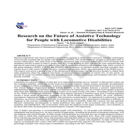 Research on the Future of Assistive Technology for People with ...