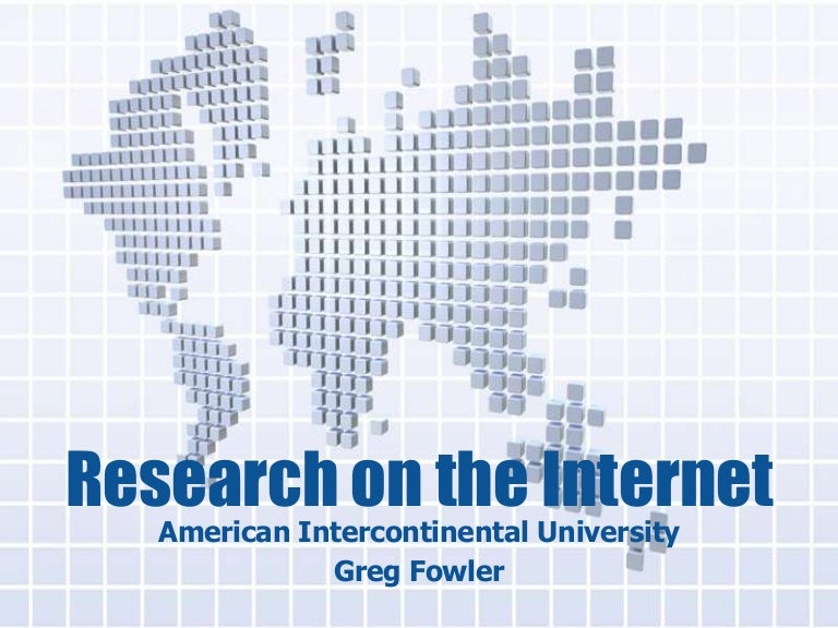 Research on the internet