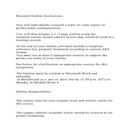 Apa Outline Rules Writing An Outline For APA 7th I. Outlines