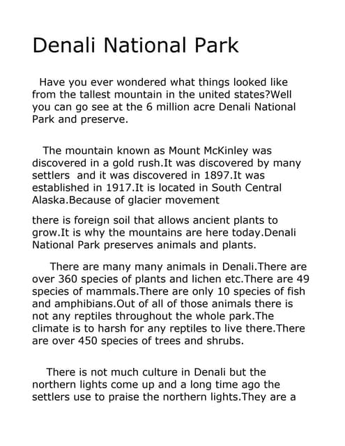 Denali national park | PPTX