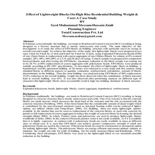 Effect Of Lightweight Blocks On High Rise Commercial & Residential ...