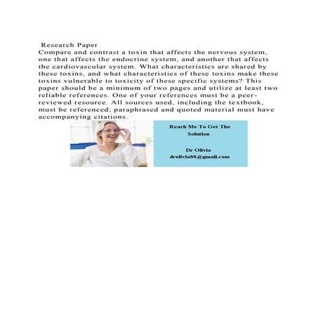 Research PaperCompare and contrast a toxin that affects the ner.docx