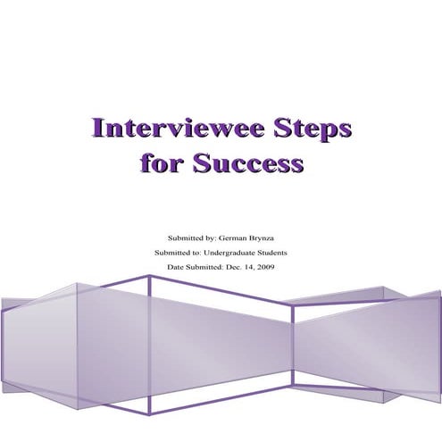 Interviewee Steps for Success – Research Paper | DOC