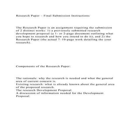 Research Paper – Final Submission InstructionsThe Research P.docx
