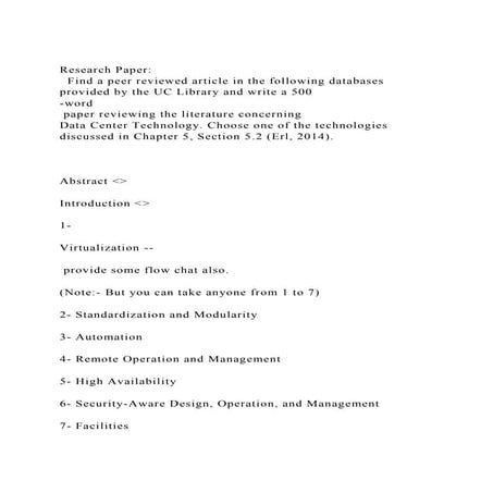 Research Paper Find a peer reviewed article in the following d.docx