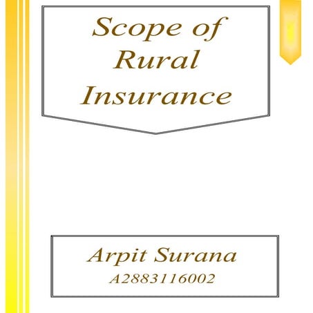 Term Paper on Scope of Rural Insurance | PDF