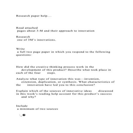 Research paper help....Read attached pages about 3-M and t.docx