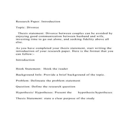 Research Paper IntroductionTopic Divorce Thesis state.docx