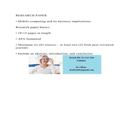 Research Paper• Mobile Computing And Its Business Implications Docx