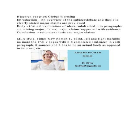 Research paper on Global WarmingIntroduction - An overview of the .docx