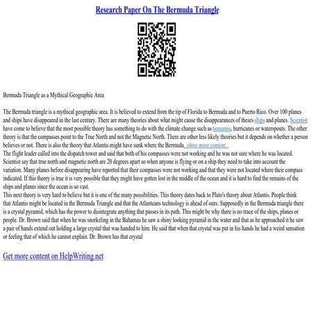 Research Paper On The Bermuda Triangle | PDF