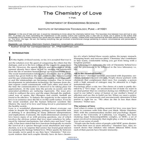 Researchpaper the chemistry-of-love | PDF