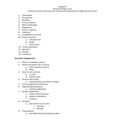 Research paper lesson plan | DOCX