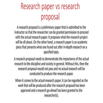 Difference between research proposal and research report comparison of ...