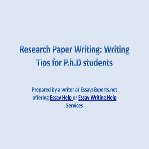 Essay Help: Research paper writing | PPT
