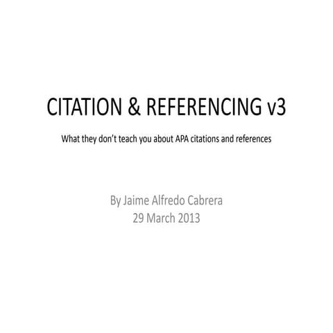 Research Paper Writing - Citation & Referencing Quicktips | PPSX