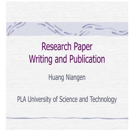 Research Paper Writing And Publication | PDF
