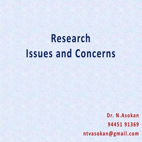 Research Issues and Concerns | PPT
