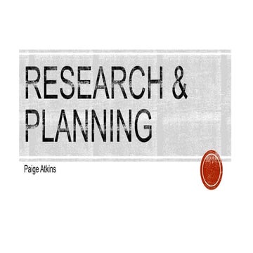 Research & planning | PPTX