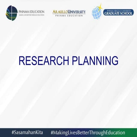 RESEARCH PLANNING.pptx | Educational Assessment | Education