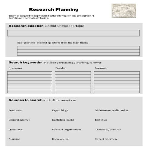 Research planning form | DOCX