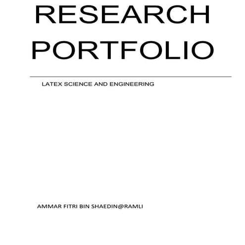 Research portfolio | PDF