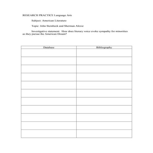 Research practice american literature | DOC