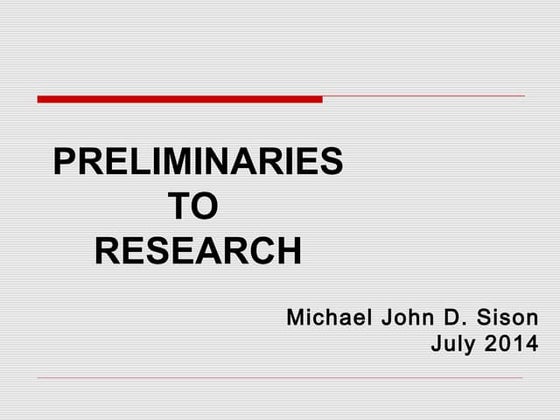 Research Paper: The Preliminary Stages | PPT