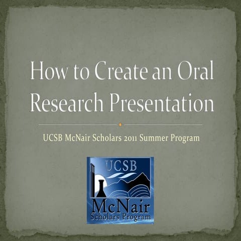 Present your research project in 10 simple slides | PDF