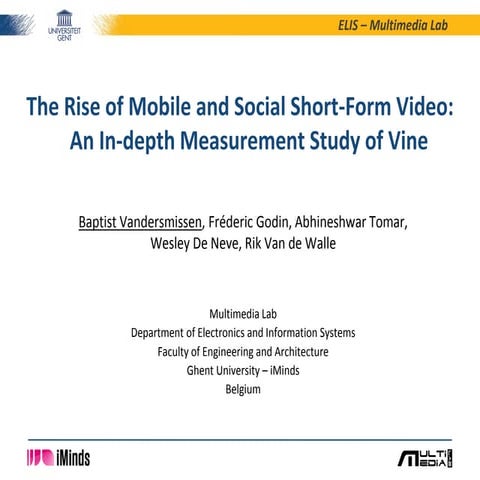 Vine Measurement Study | PDF | Social Networking | Internet