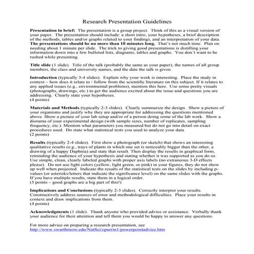 Research presentation guidelines_eeb3407 | PDF