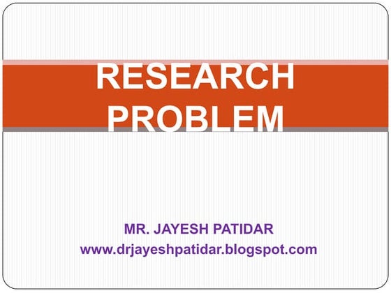 The Research Problem and objectives | PPTX | Education