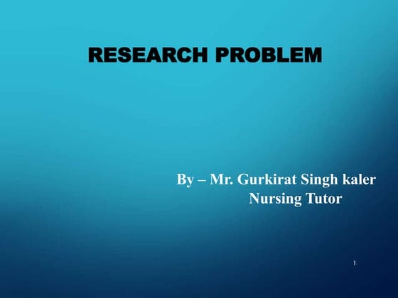 Identification of research problem | PPTX