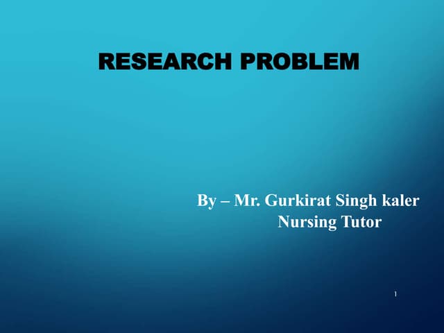 Identification of research problem | PPTX