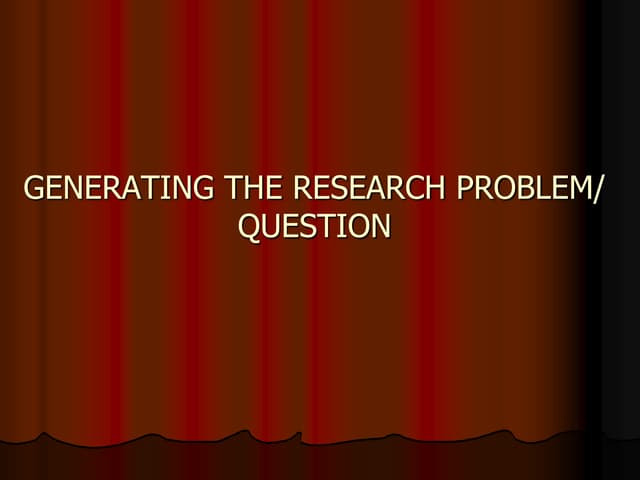 Research question presentation | PPTX